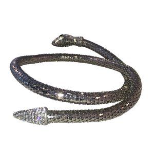 unbrand | Jewelry | Silver Tone Adjustable Rhinestone Snake Coil Neckl ...